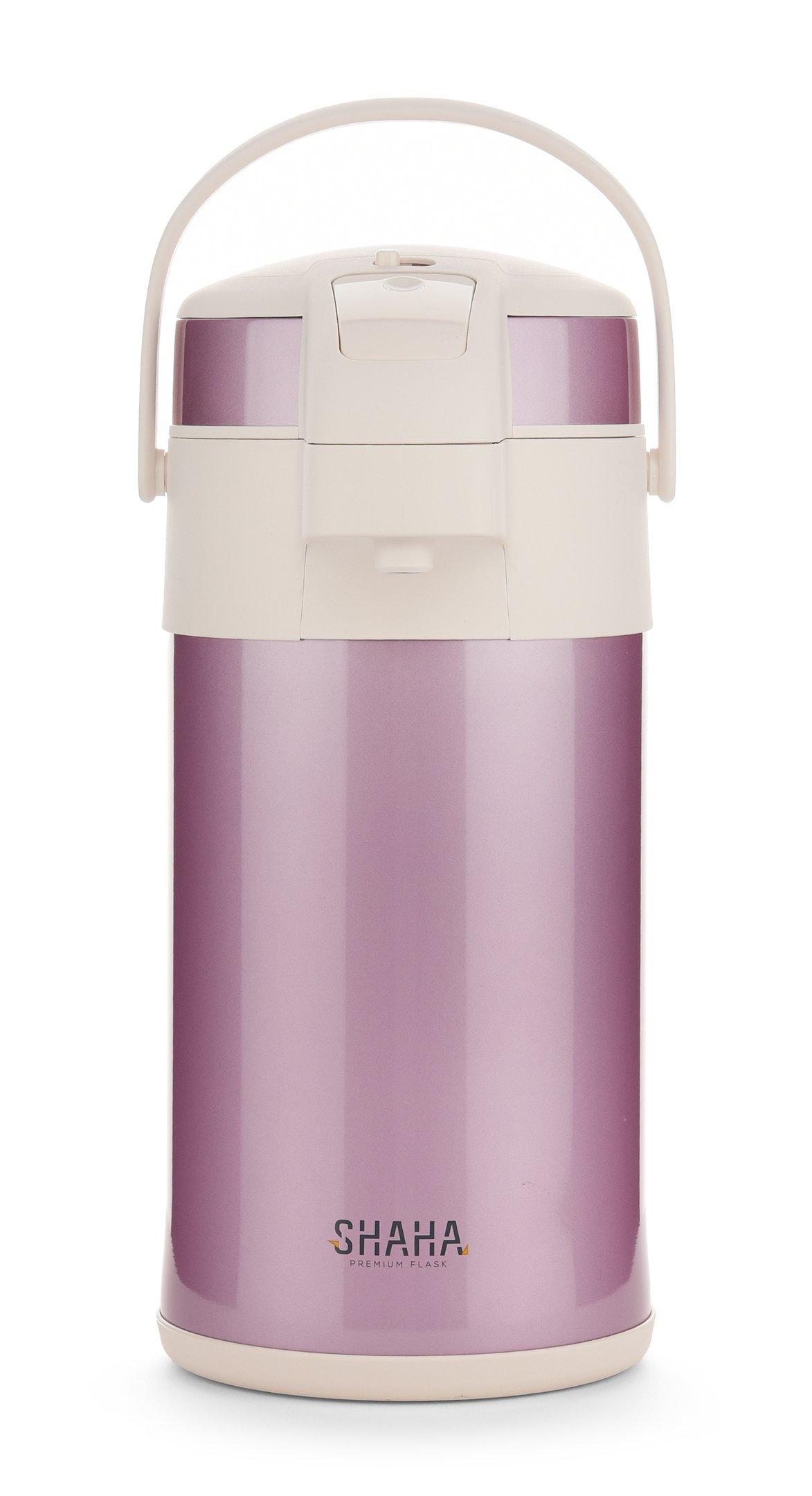 SHAHA, Stainless Steel Vacuum Flask, 4L, Mauve - eXtra