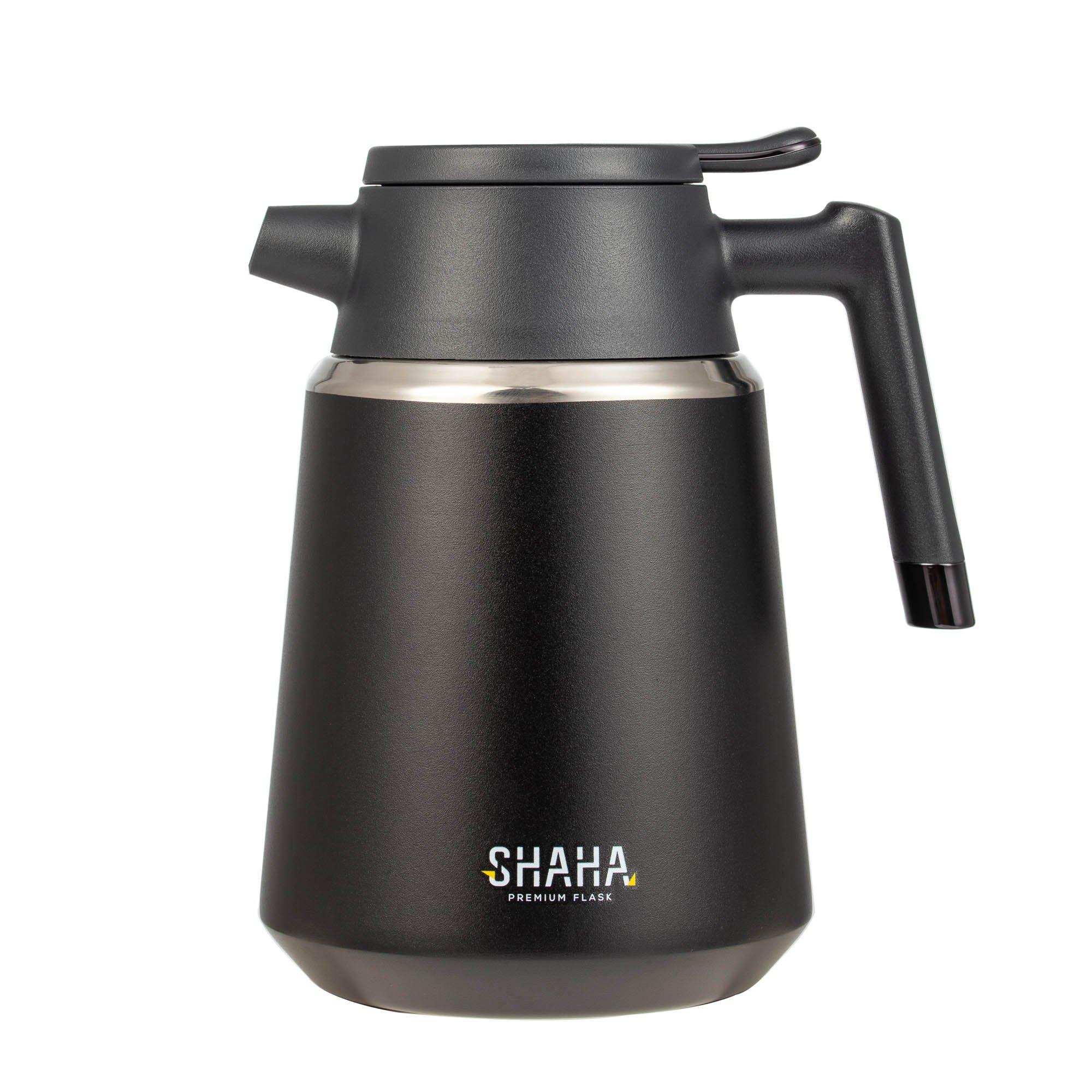 SHAHA, Stainless Steel Vacuum Flask With Filter, 1.8L, Black - eXtra