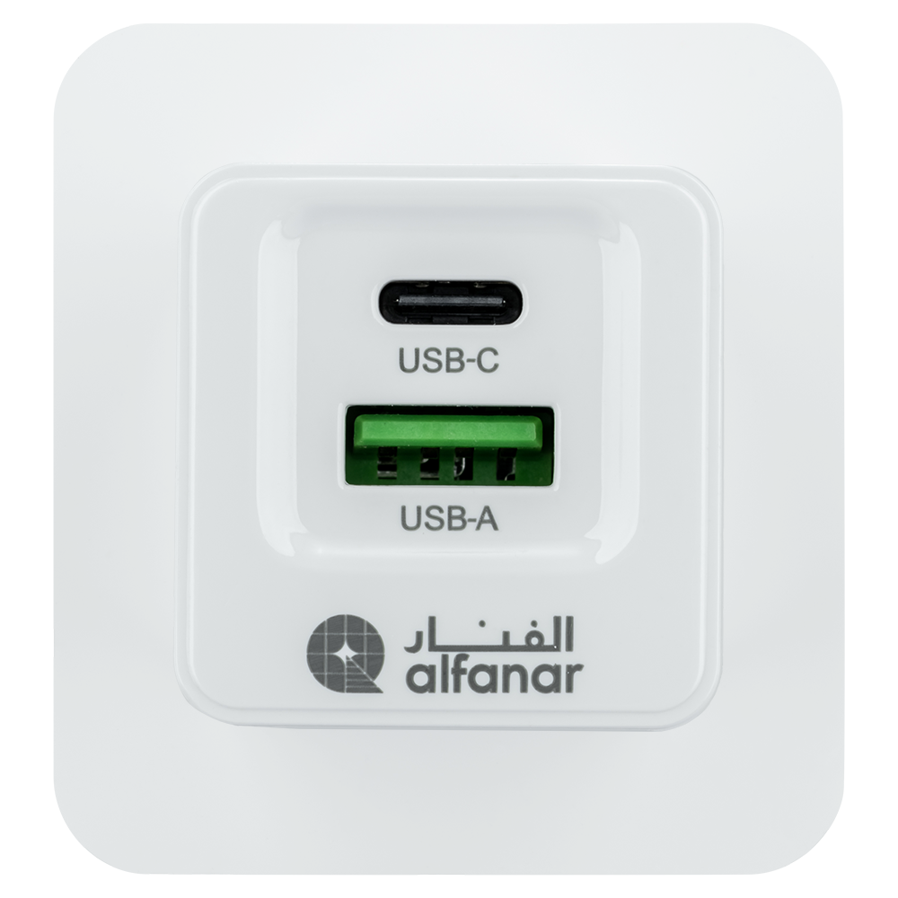 ALFANAR Wall Charger with 2 Ports, 33W, White - eXtra