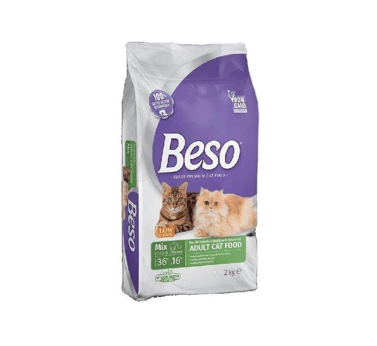 Beso, Complete and Balanced Mix Lamb and Chicken Adult Dry Cat Food , 2 ...