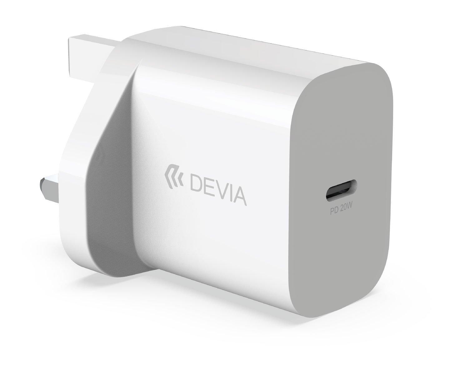 Devia Wall Charger USB-C AC 20W White - eXtra Bahrain