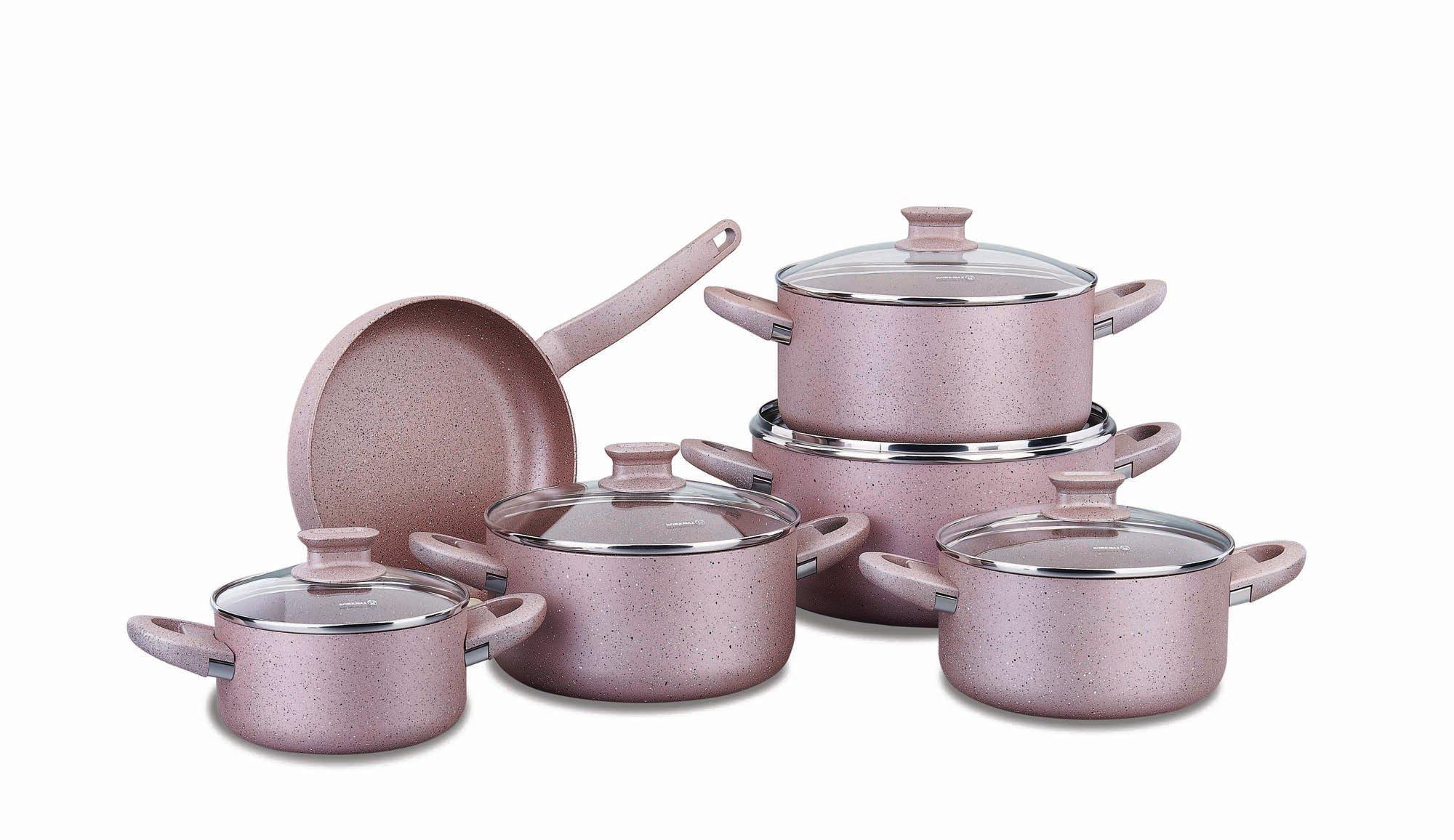 Korkmaz LINA 2XL 11Pcs Granite Casserole Cookware Set With Glass Lid ...
