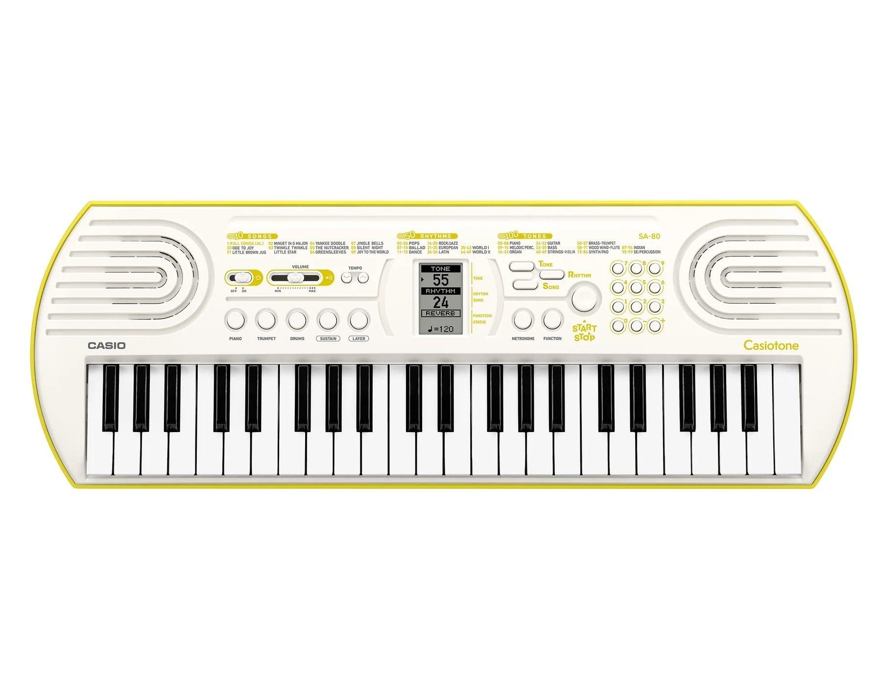 CASIO, Mini Keyboard For Kids, 44 Keys, 100 Tones, White - eXtra