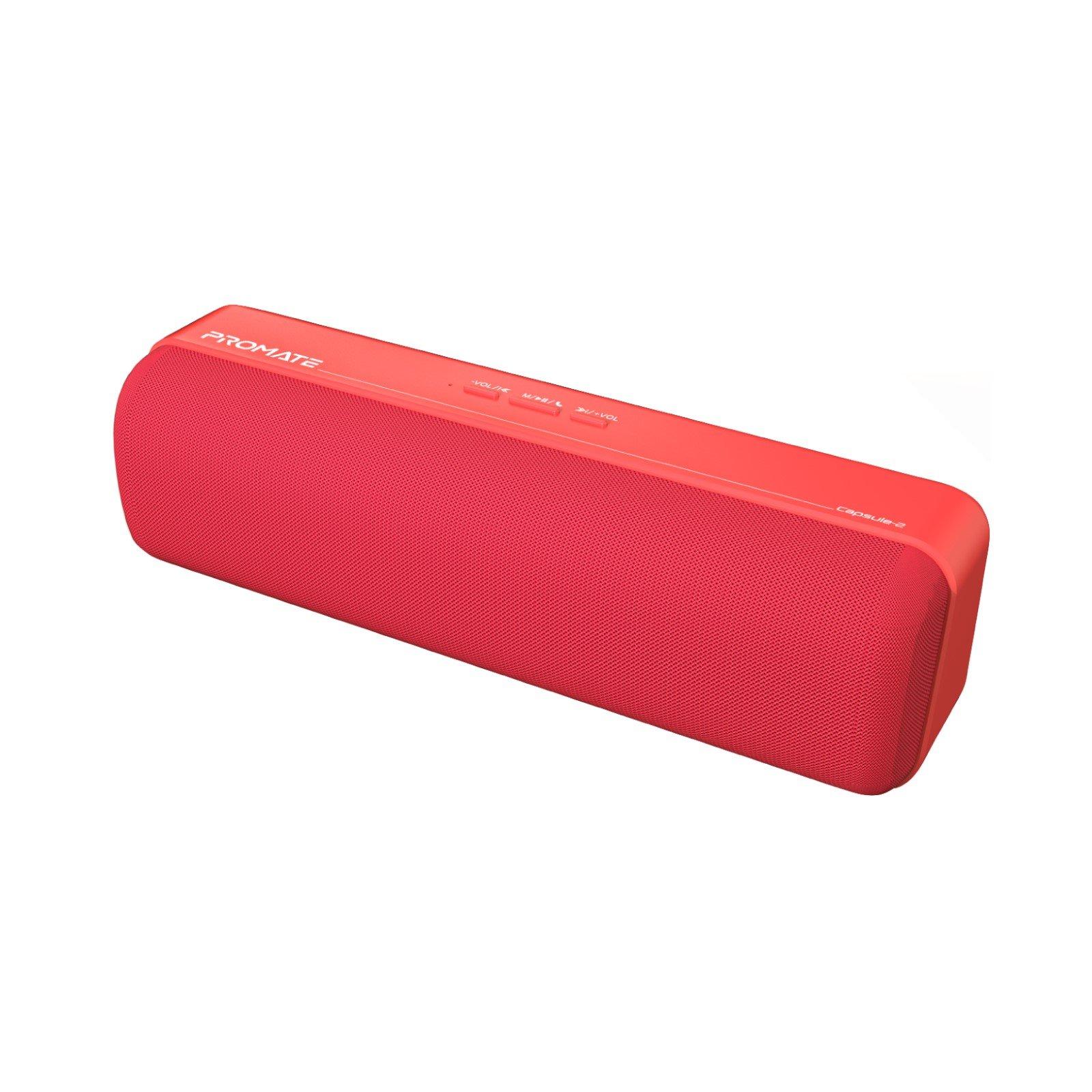 Promate CAPSULE-2 Rechargeable Portable Mini-Speaker 3Hrs Play 6W Red ...
