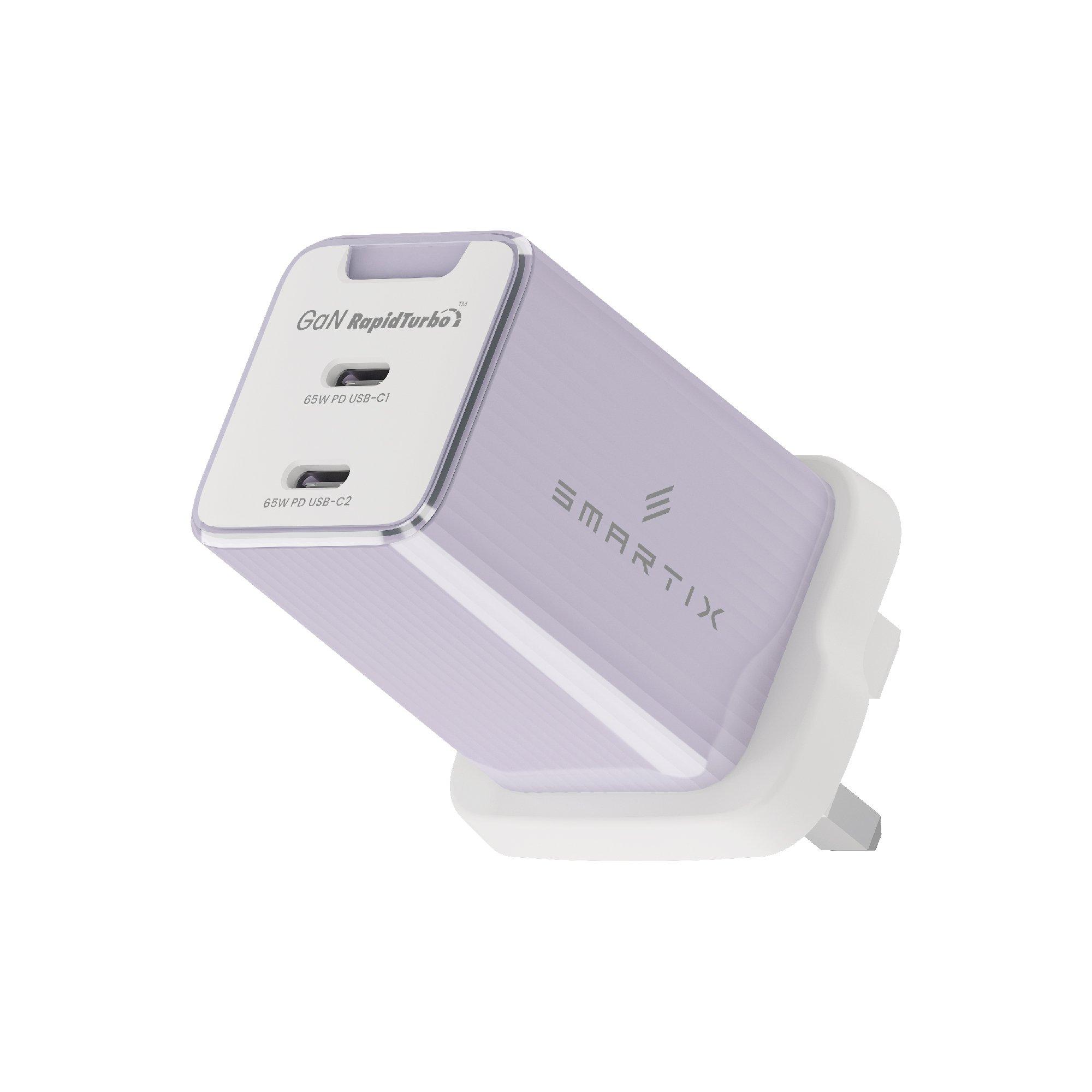 Smartix ICONNECT Premium Dual USB-C GAN AC Wall Fast Charger Adapter ...