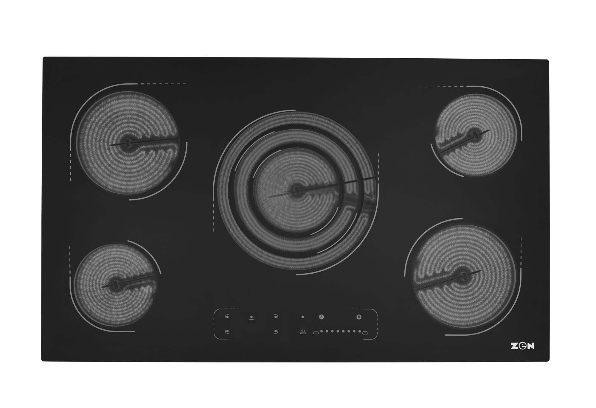 Zen 90cm Built-In Electric Vitro Ceramic Glass Hob 8000W Black - eXtra ...