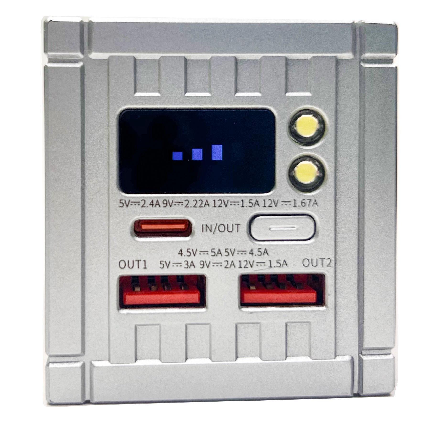 Wopow Container Power Bank 20K mAh 22.5W 2Ports, Silver - eXtra