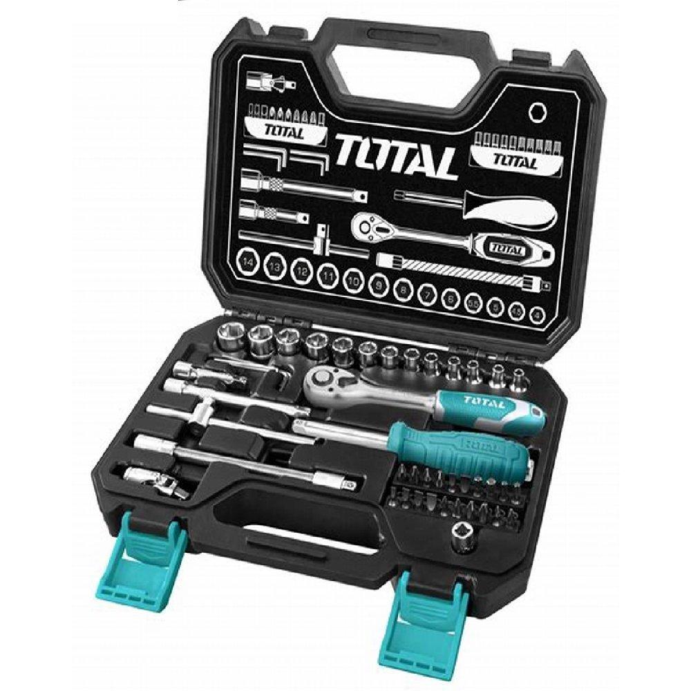 TOTAL, 45Pcs 1/4" Socket Set - eXtra