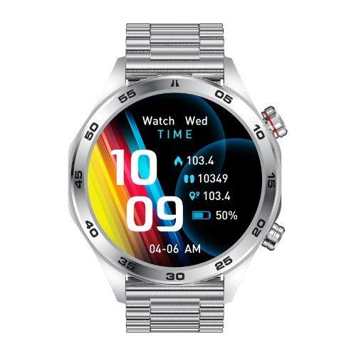 Xcell Elite5 Smartwatch, 1.52 Inch HD, Silver Steel - eXtra Bahrain