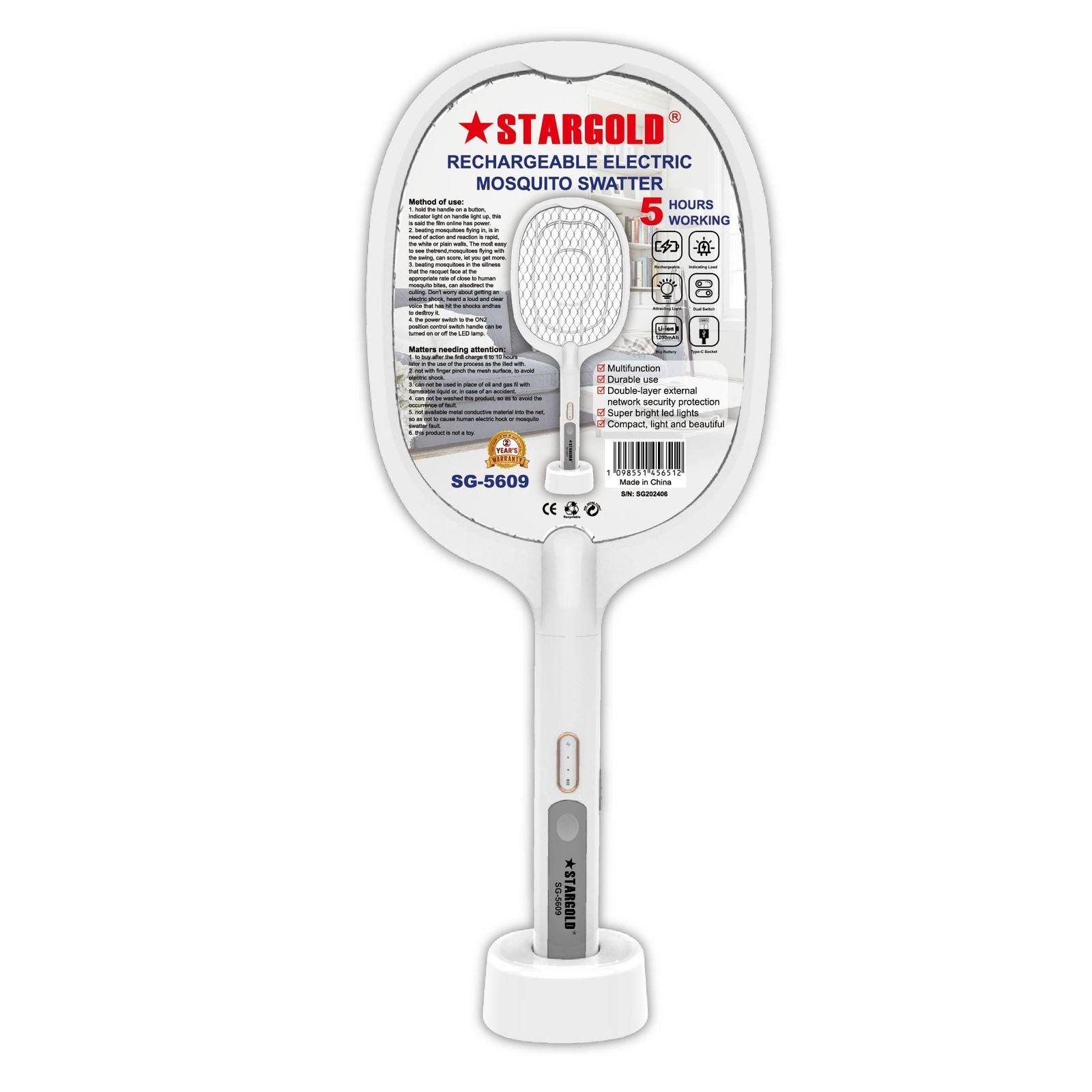 Stargold Rechargeable Electric Mosquito Killer Swater Bat 1200mAh White ...