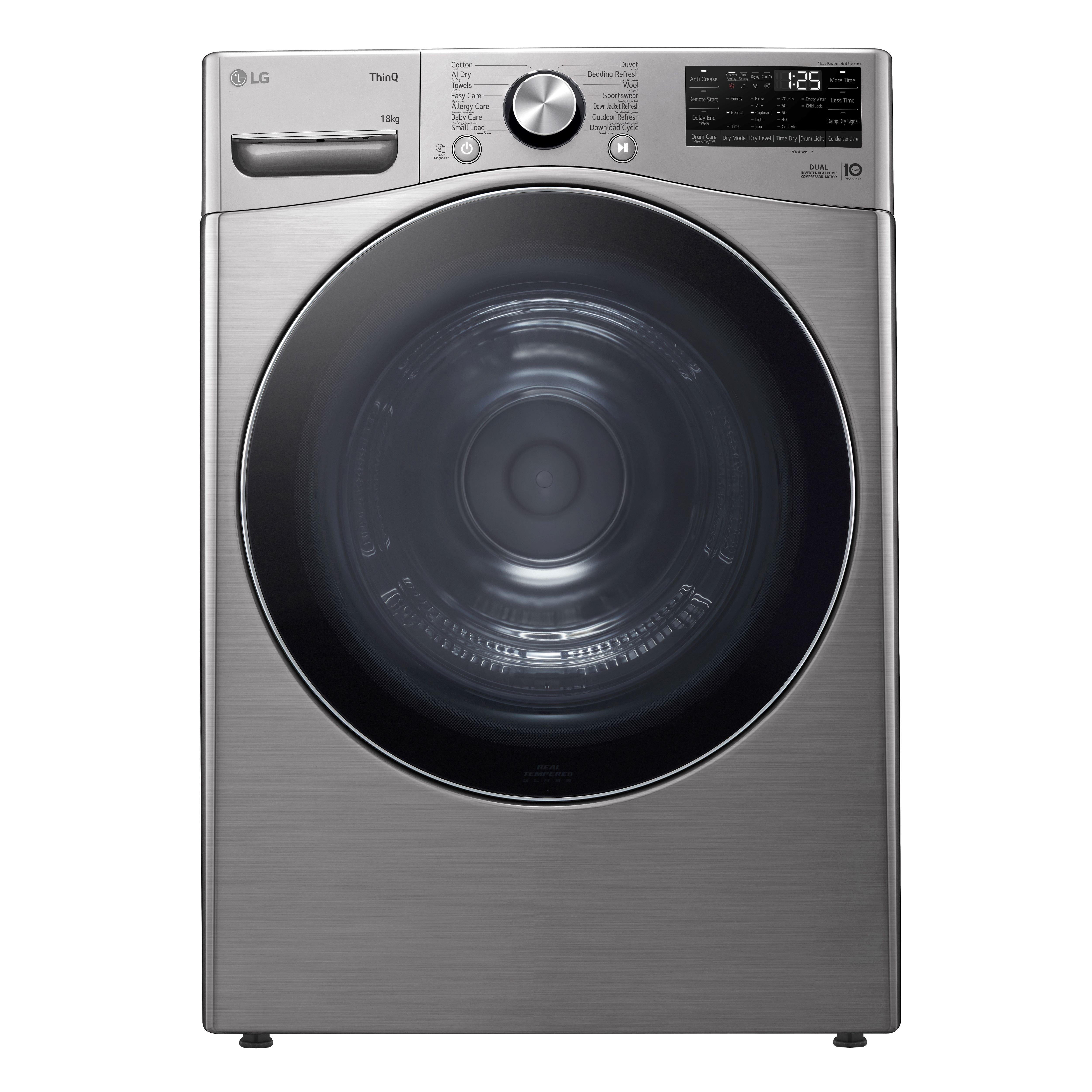 LG 18kg DUAL Inverter Dryer, Condensing,ThinQ (Wi-Fi), Sensor Dry ...