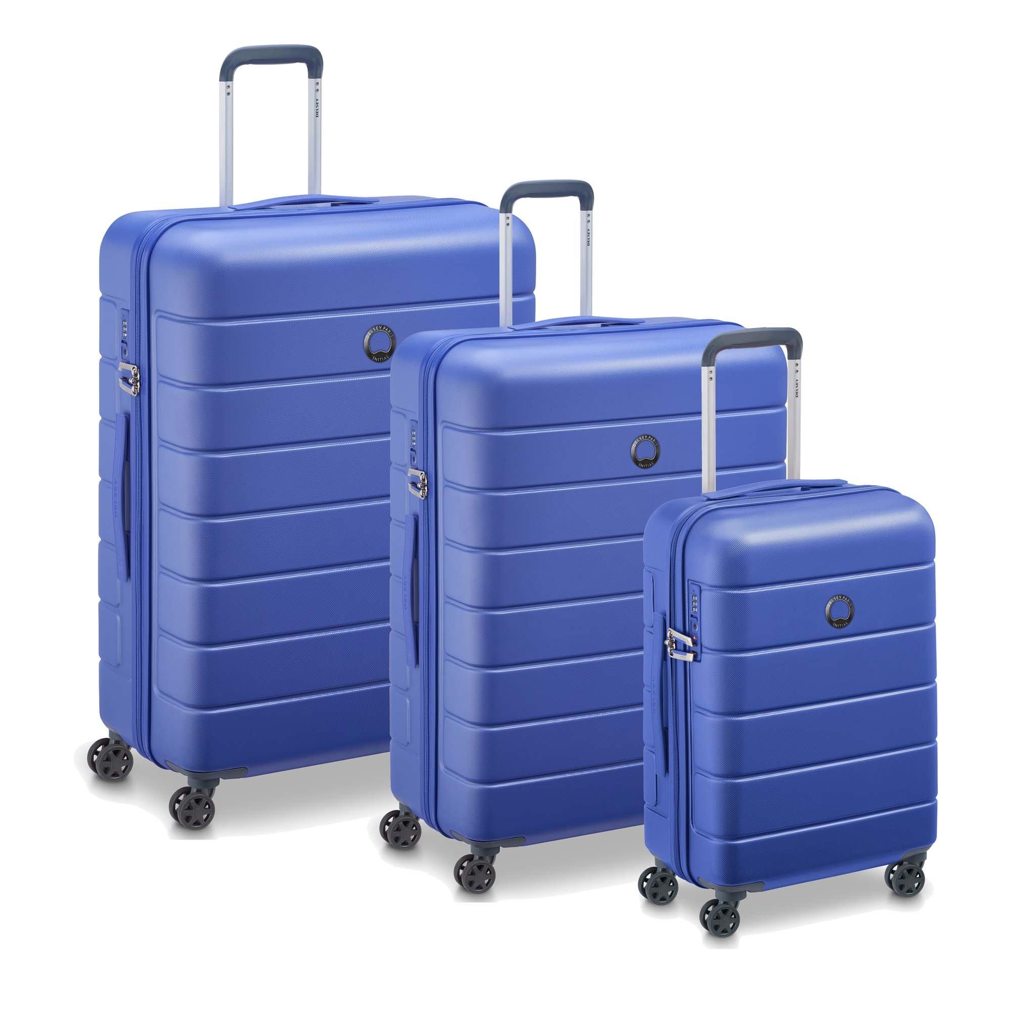 DELSEY, lagos 4 Double Wheels Hard Trolley Case 3pcs Luggage Set, Size ...