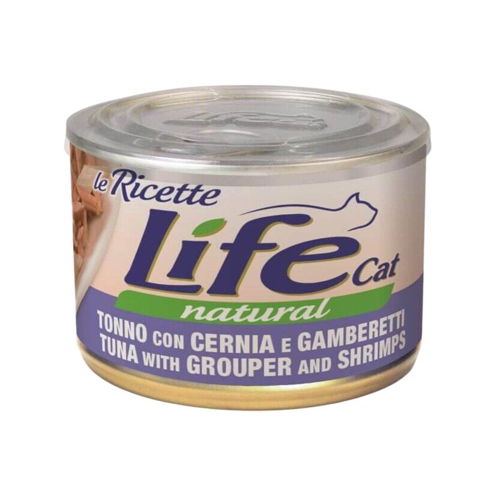 Life Cat Natural Tuna with Grouper and Shrimp Canned Cat Food - 150 g ...