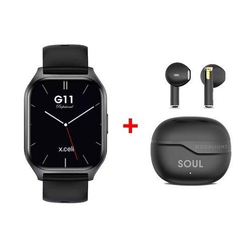 Xcell G11 Signature Smart Watch Black+Xcell Soul16 TWS Earbuds Assorted ...