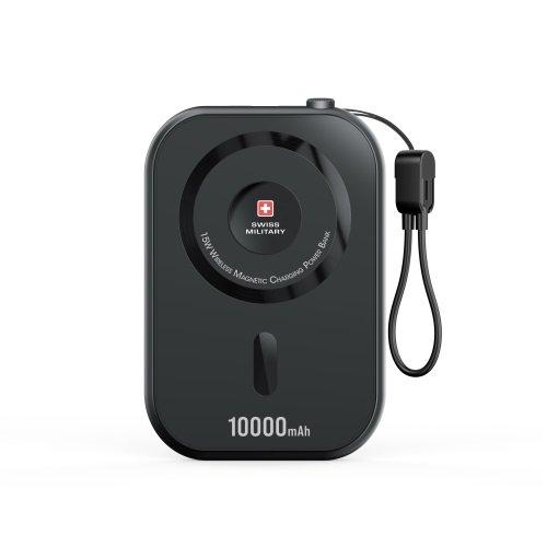 Swiss Military 10000mAh Wireless Magnetic Portable Powerbank, Black ...