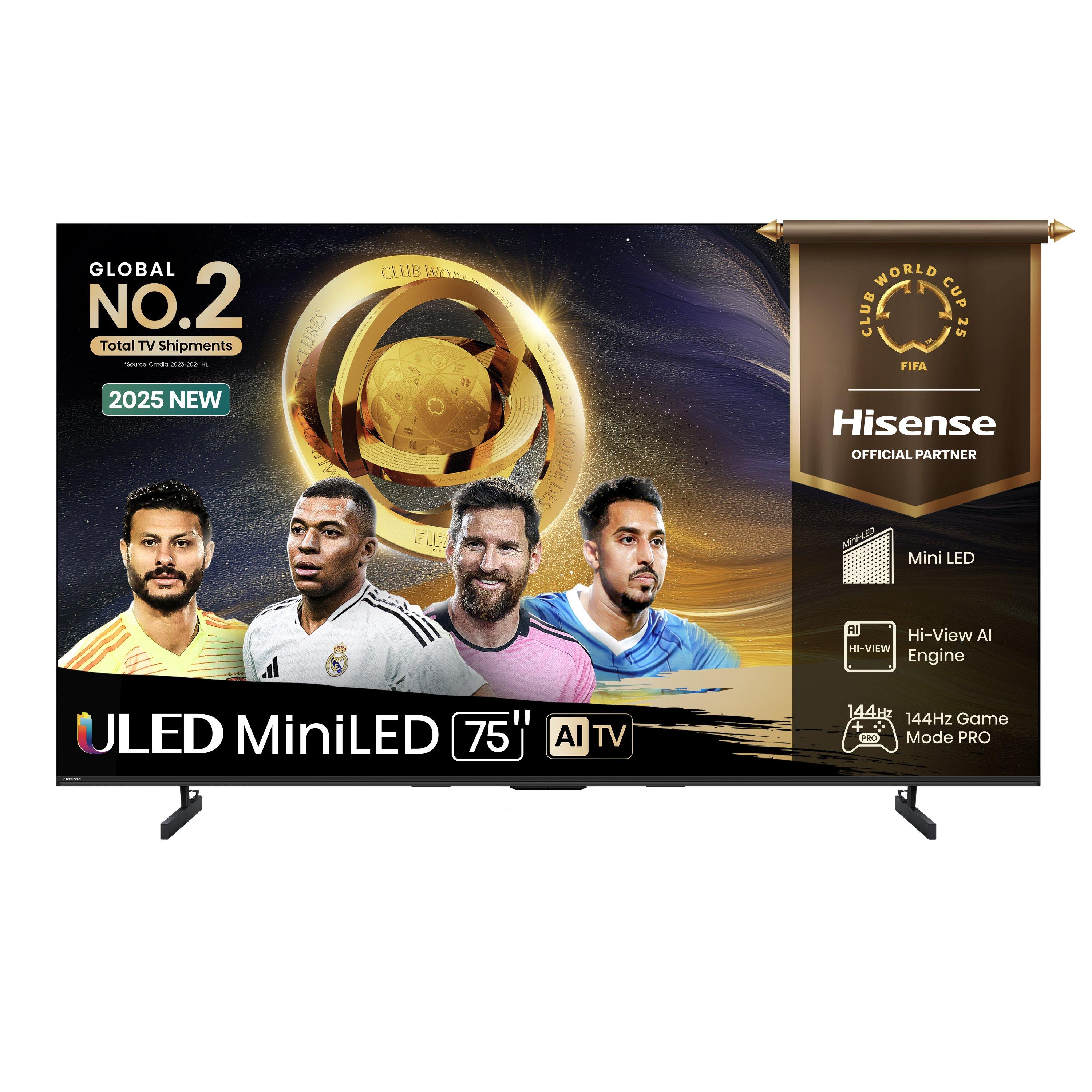 Hisense, 75 inch, Mini LED 4K Smart TV, 144Hz - eXtra