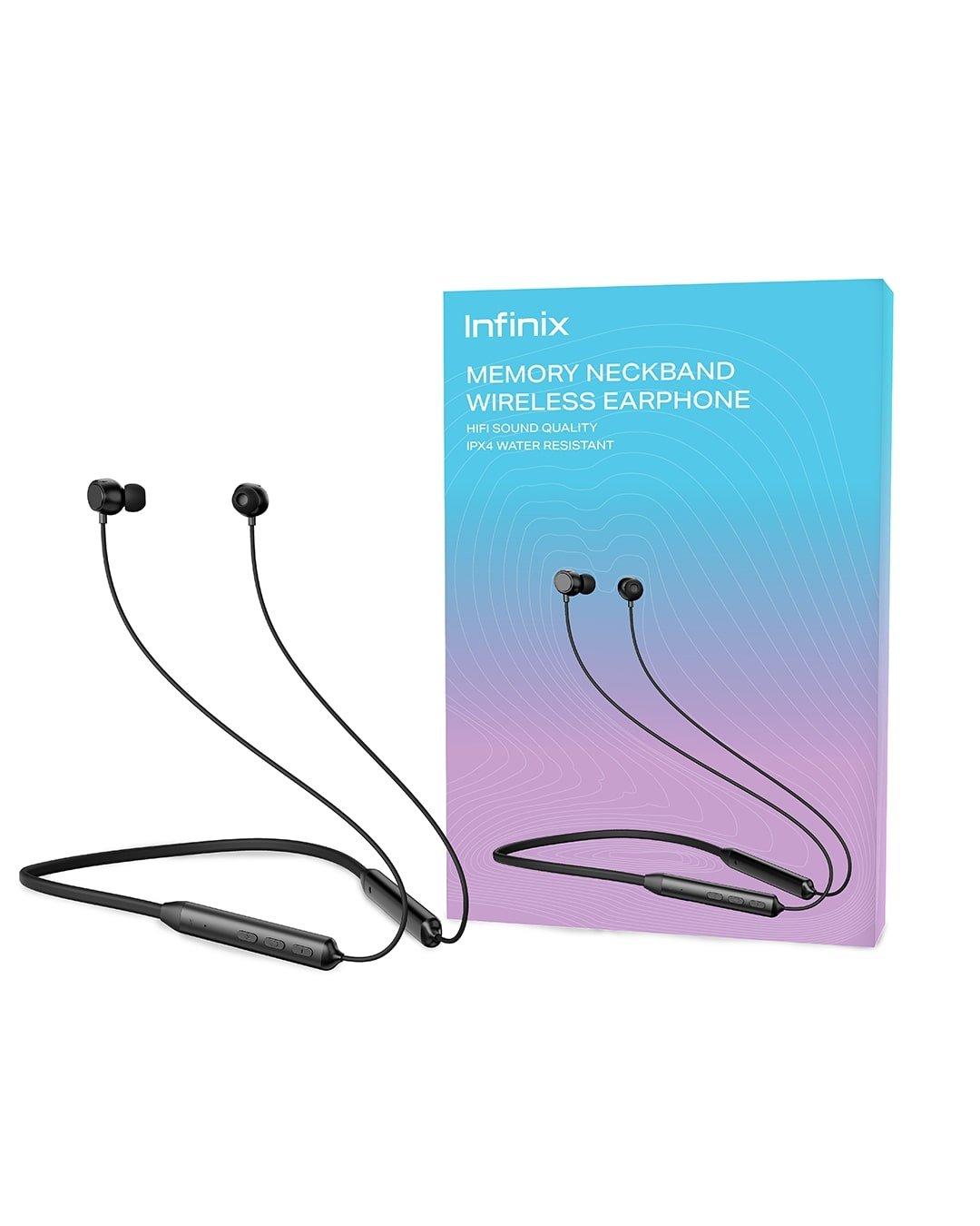 INFINIX Memory Neckband Wireless Earphone, Black - eXtra