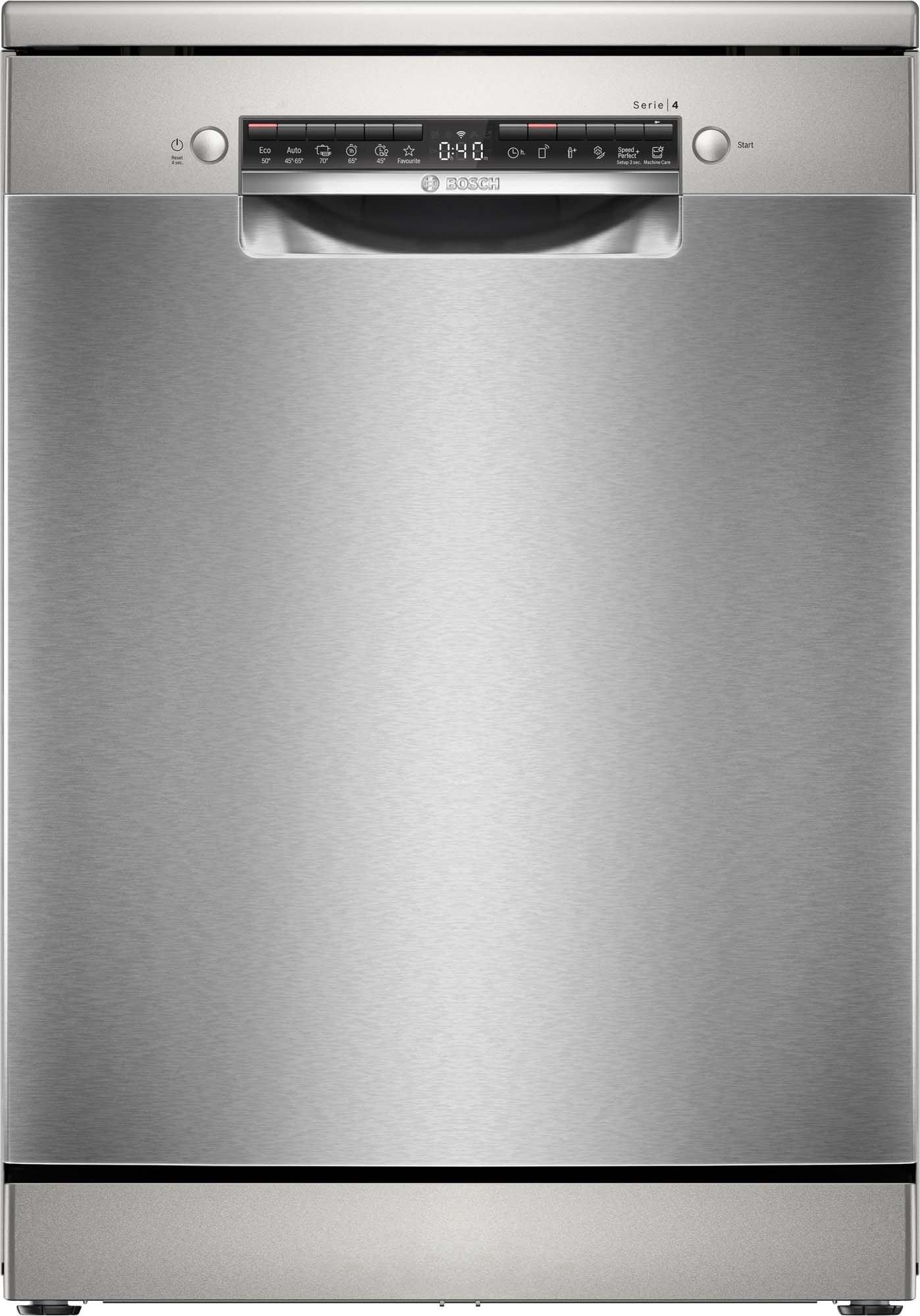 Bosch Series 4, Dishwasher, 14 place settings, 6 programs, Silver - eXtra