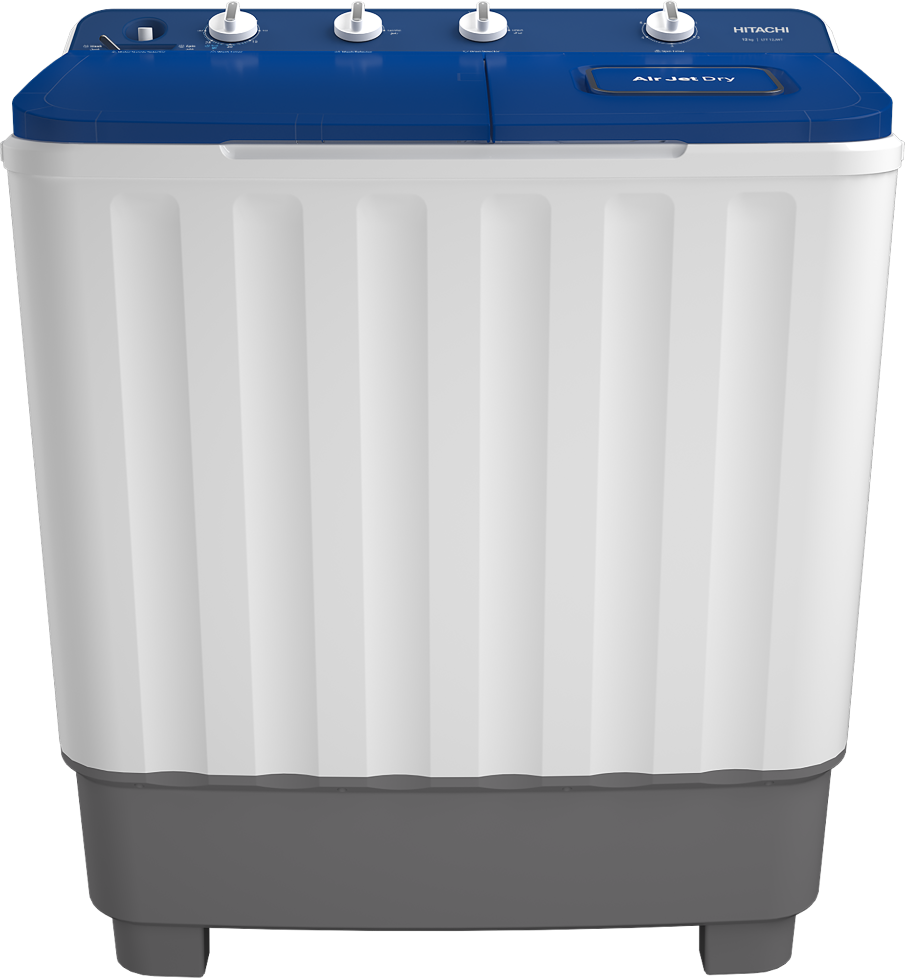 Hitachi, Twin-Tub Washer, 12 Kg, 4 Programs, White & Blue - eXtra