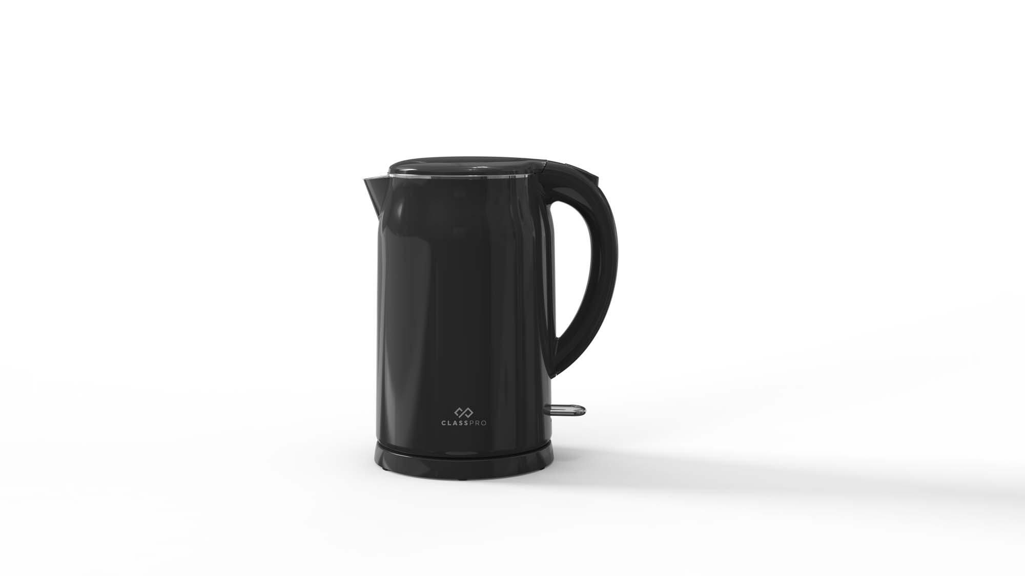 CLASS PRO, Kettle, 1.5L, Stainless Steel Body, 1850-2200W, Black - eXtra