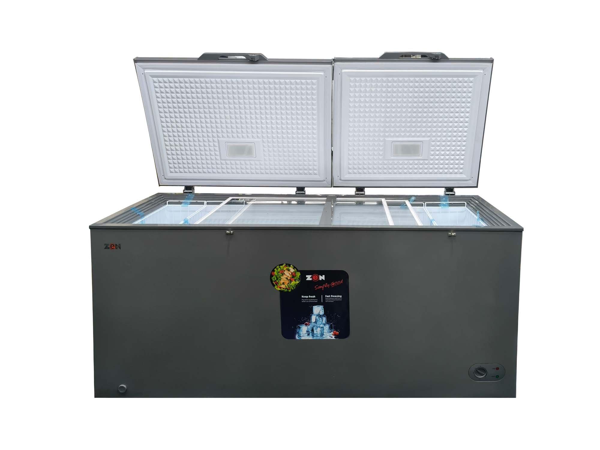 ZEN, Chest Freezer, 650L, Double Door, Grey - eXtra Bahrain