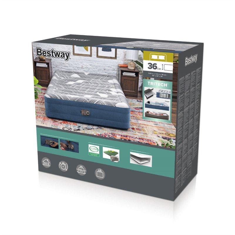 BESTWAY,Tritech Fashion Flock Air Mattress,2.03m x 1.52m x 46cm - eXtra