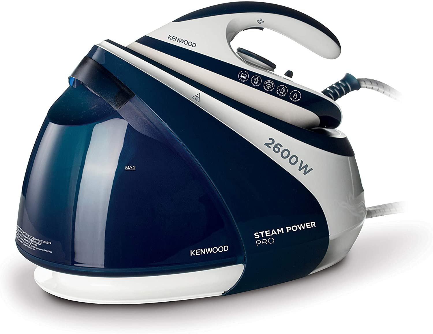 KENWOOD, Ceramic Steam Station, 2600W, 7 bars, White/Blue - eXtra Bahrain