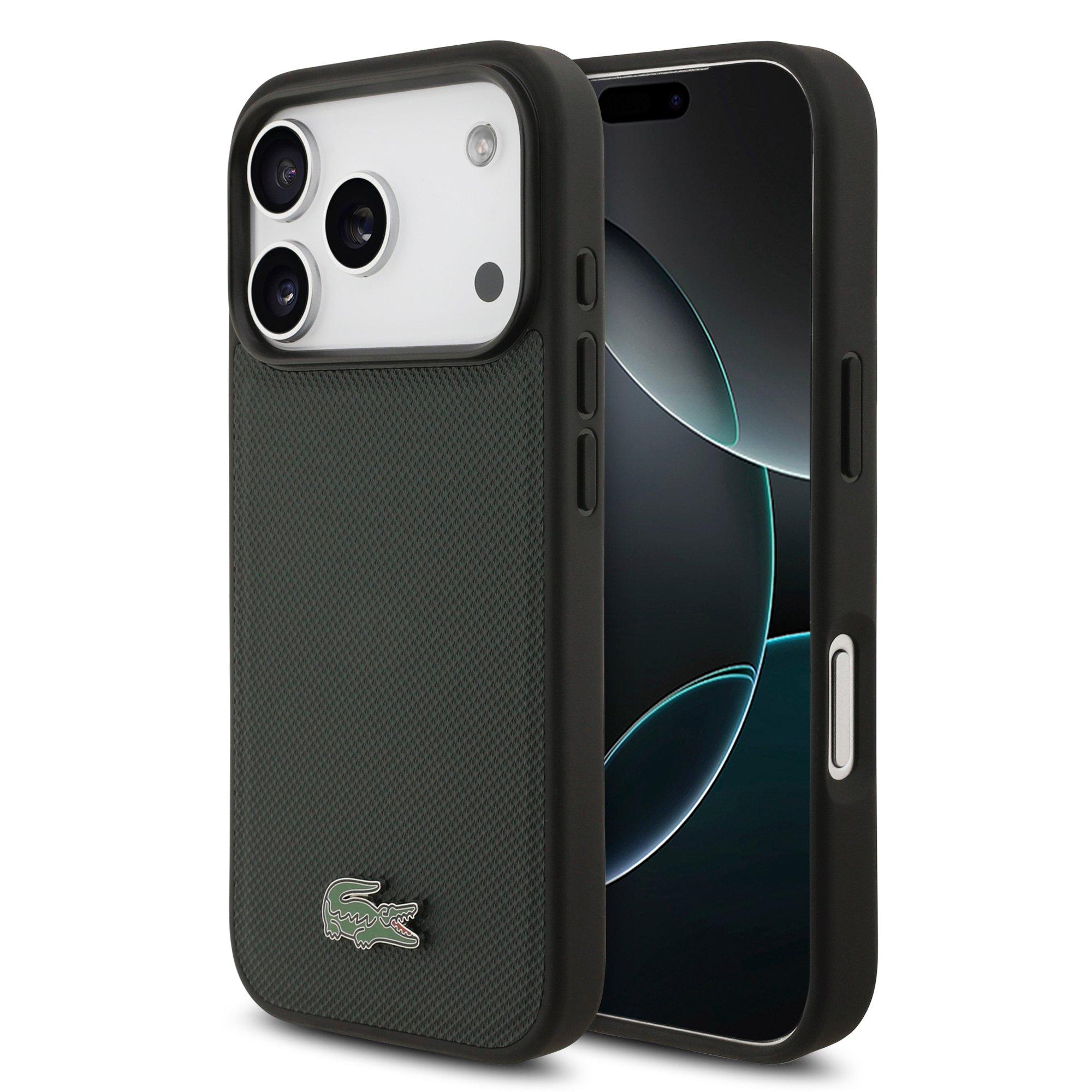 LACOSTE - CASE IP 17 PRO MAGSAFE ICONIC PETIT PIQUE PU LACQUER LOGO ...