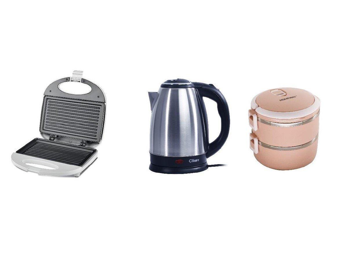 Clikon, Bundle 3IN1, Cordless Stainless Steel Kettle 1.8L 1500W ...