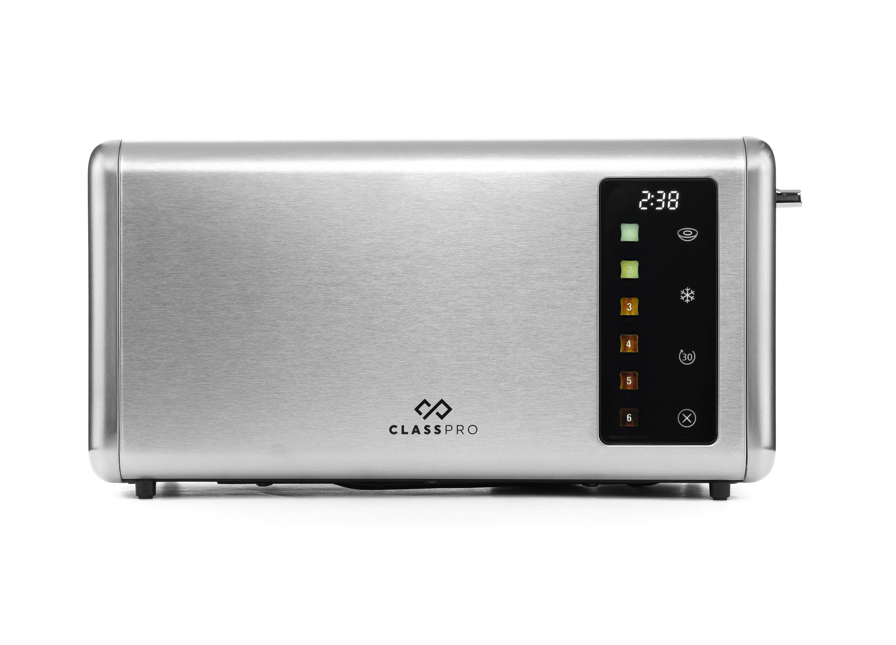 CLASS PRO, Toaster, 4 Slot, Stainless Steel, touch pannel, Black - eXtra