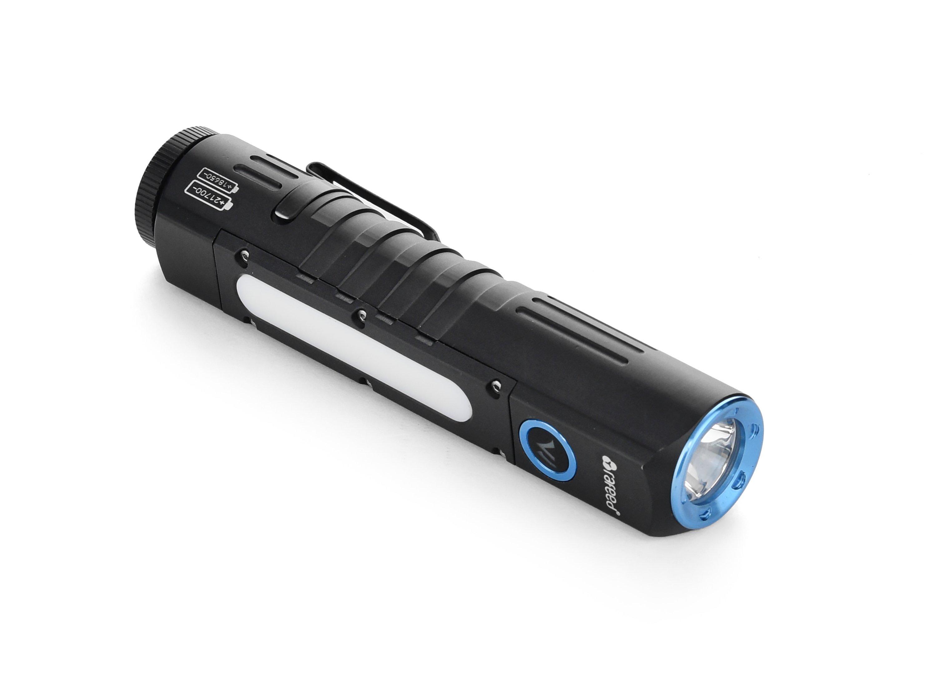 RAFEED, Portable Rechargeable Flashlight, Two Lighting Sources, Grey ...