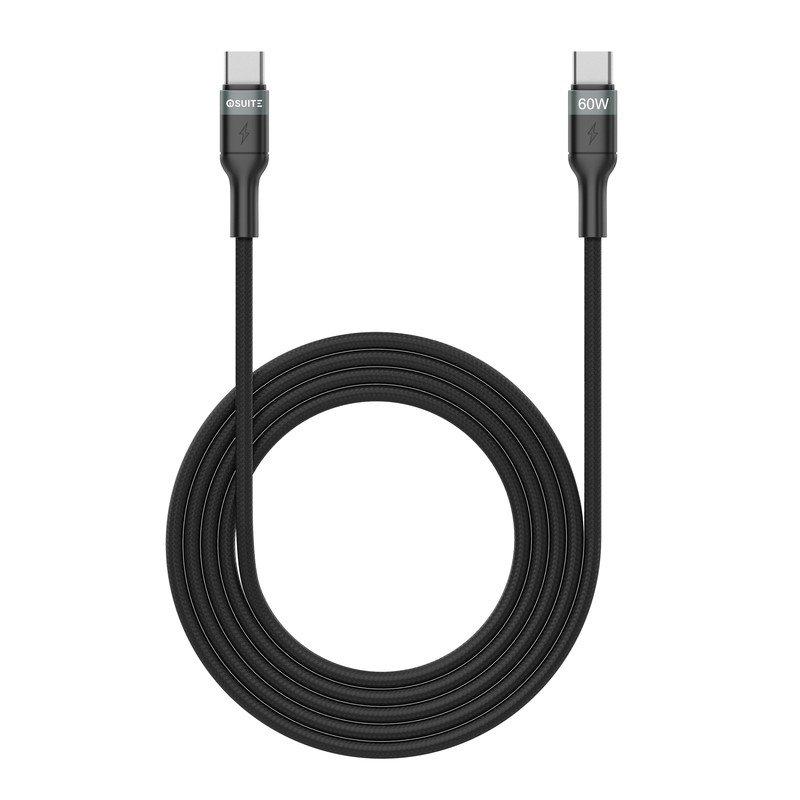 iOsuite Alminium Alloy Head USB-C to USB-C Cable, 1.2M, Black - eXtra