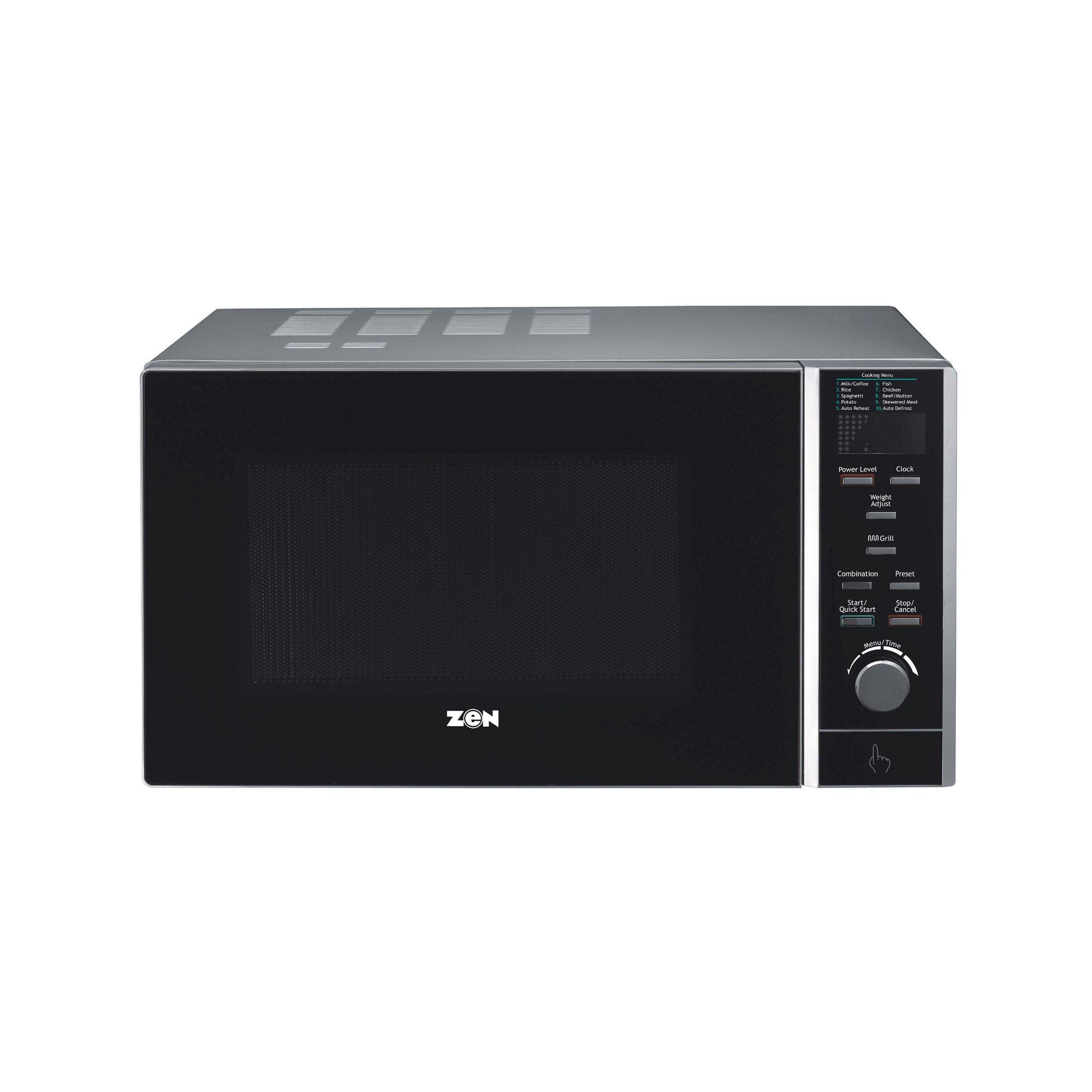 Zen, Microwave Oven with grill function, 30L, 900W, Steel & Black ...