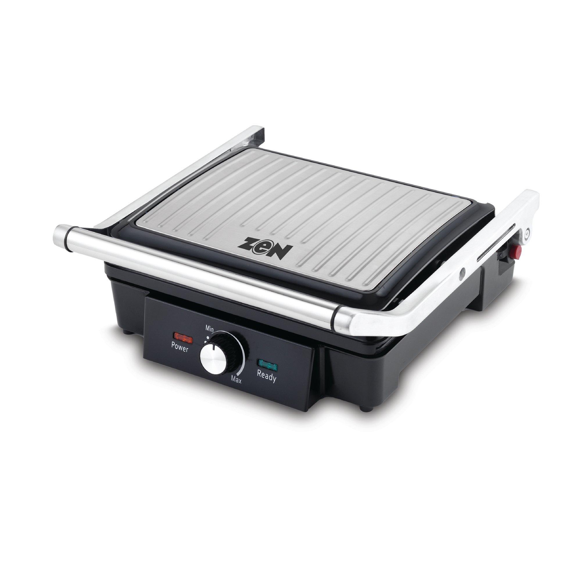 Zen, Contact Grill, 2000W, Steel/Black - eXtra Bahrain