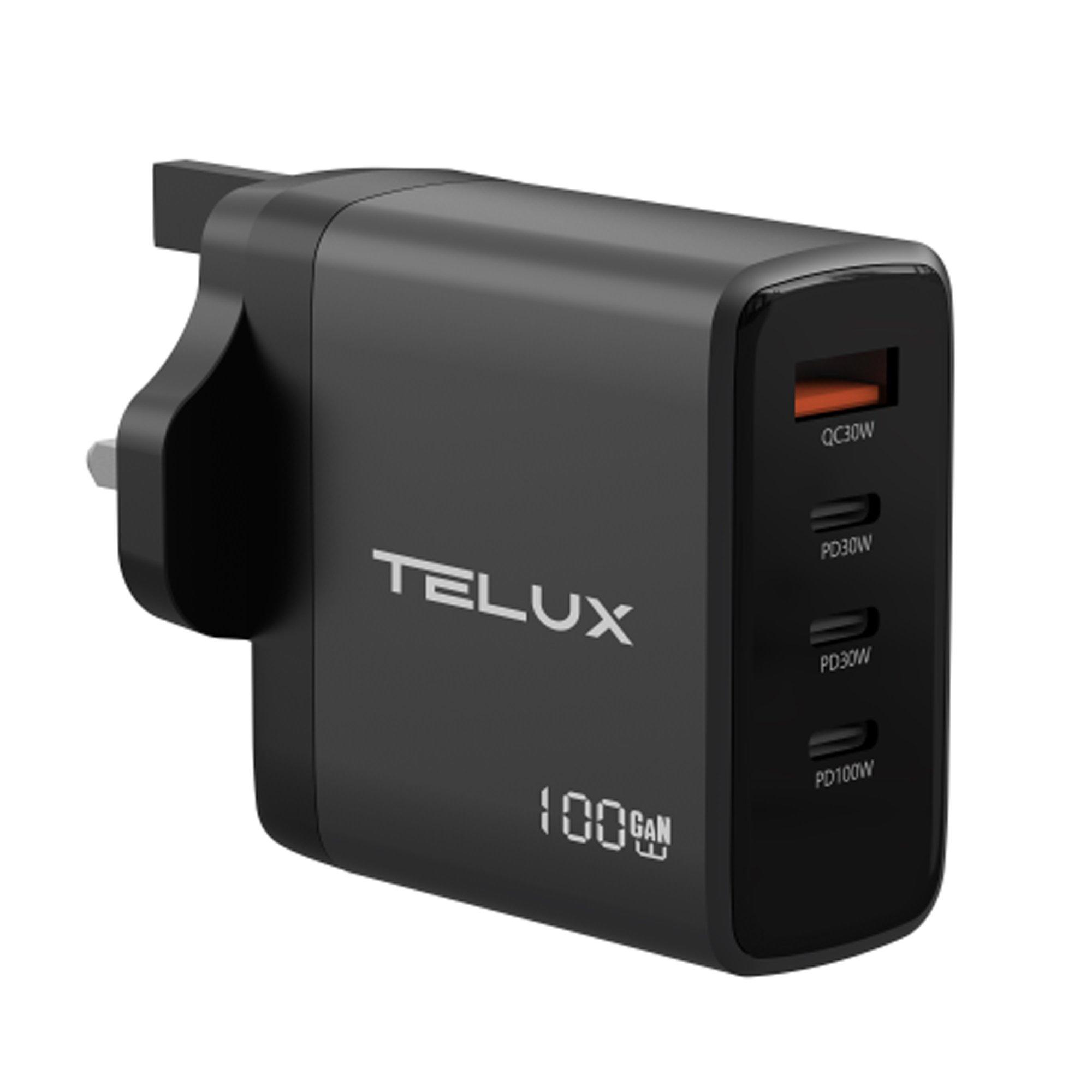 Telux Voltflow 100W Wall Charger Grey - eXtra Oman