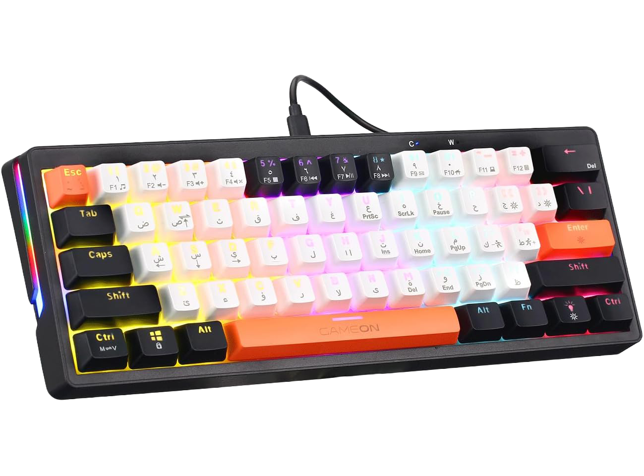 GAMEON Wired Gaming Keyboard, Compact 60% Mechanical Layout, Red ...