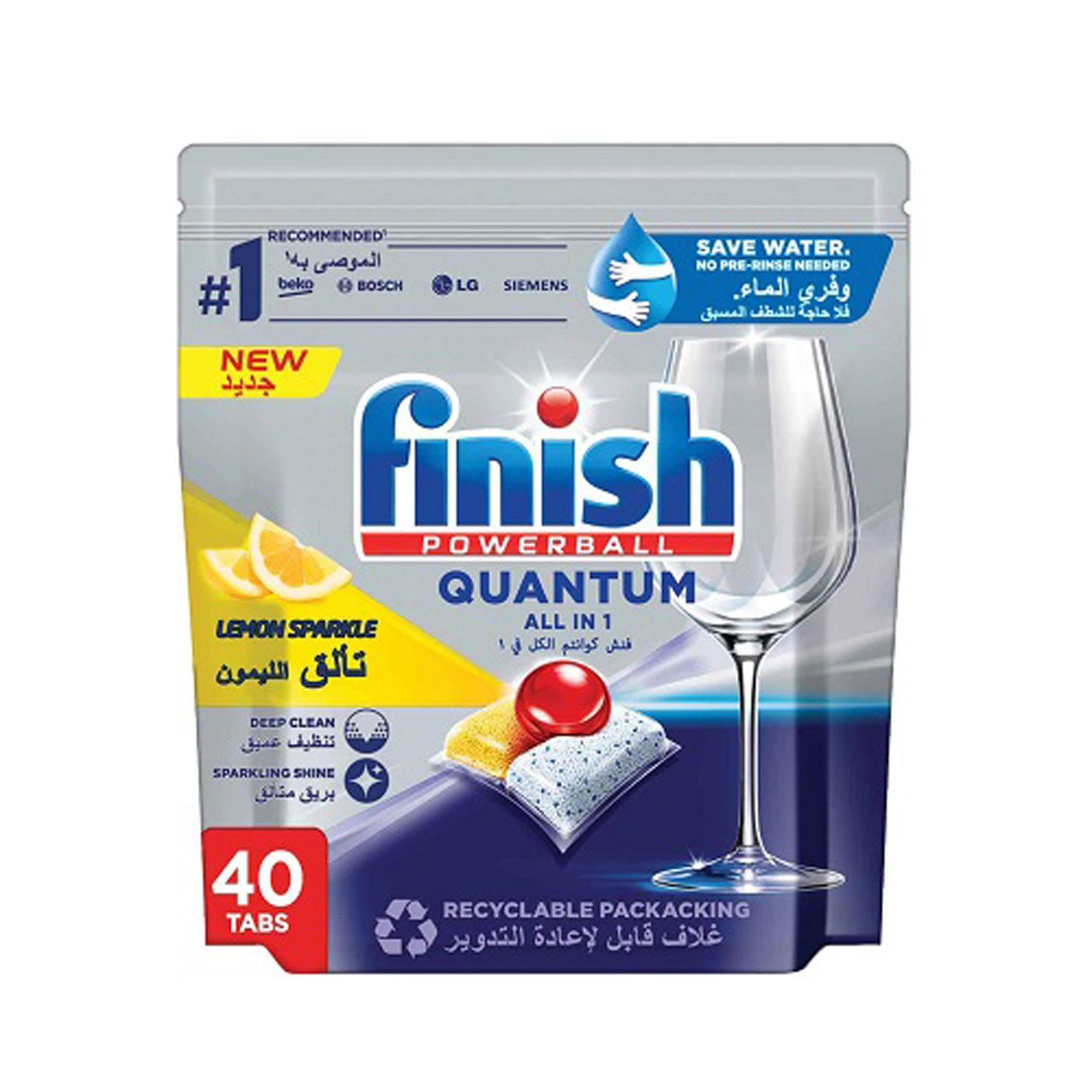 Finish Powerball Quantum All IN 1 Dishwasher Tablets, 40 Tabs - eXtra Oman