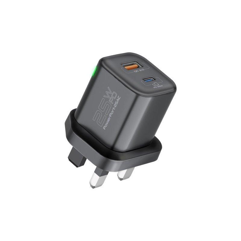 Promate PowerPort-25AC Wall Charger, 25W PD, 18W QC 3.0, Adaptive ...