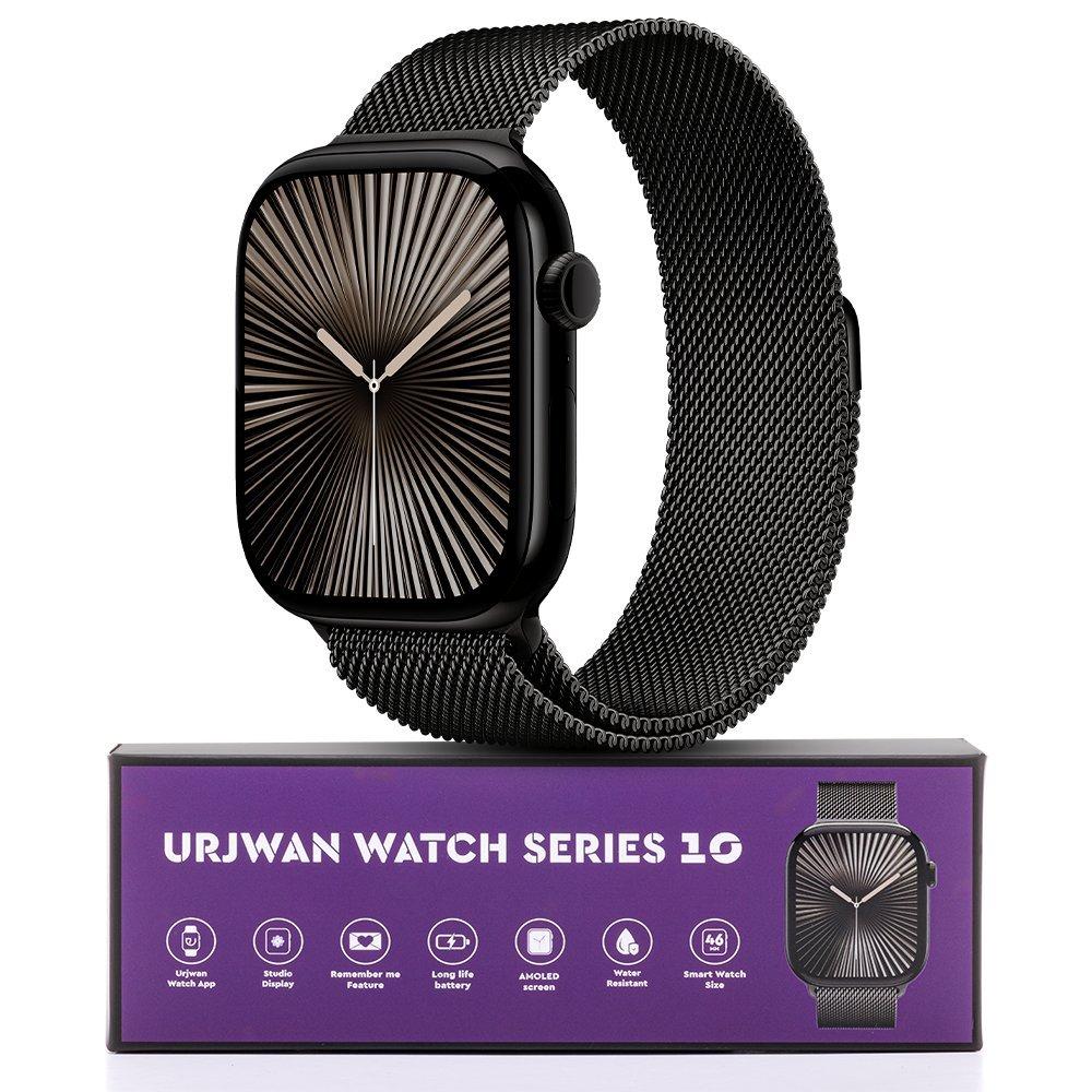 Urjwan, Smartwatch Series 10, Black 46mm, AMOLED Display, Photo, App ...