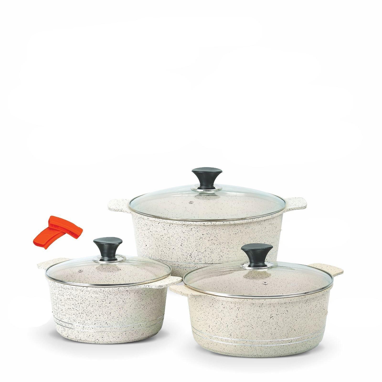Omega Super Die Cast Aluminum, 8pcs Cooking Pot With Induction, White ...