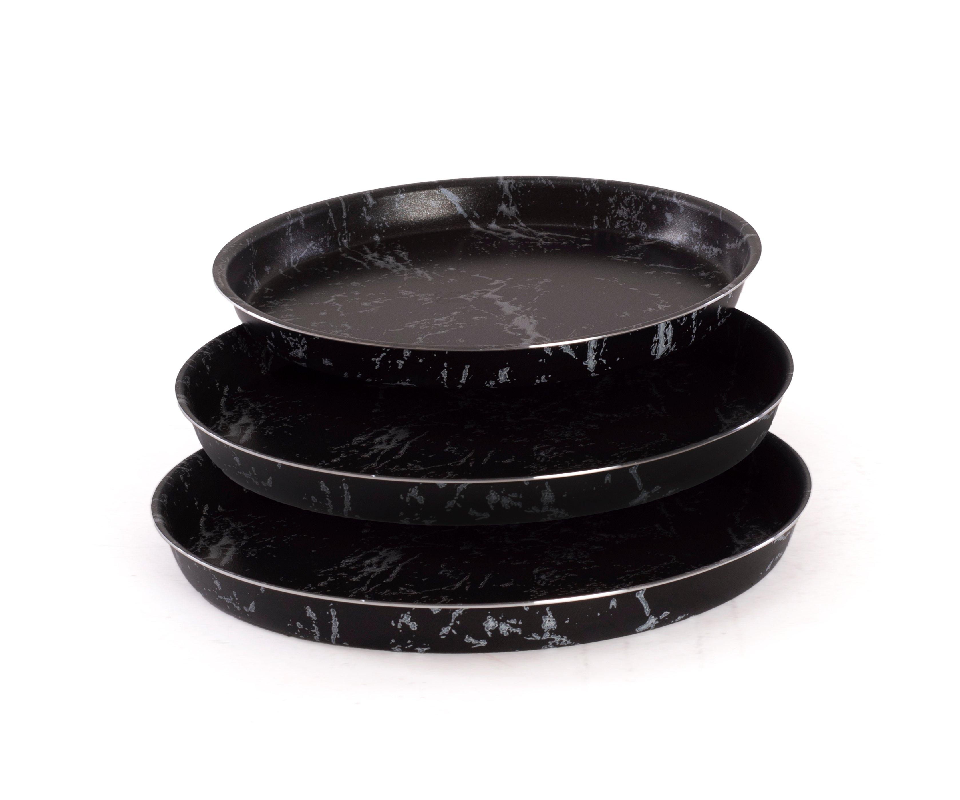 Grandi Cook, Marble Pizza Tray Set 7-Layer Granite Coating Non-Stick ...