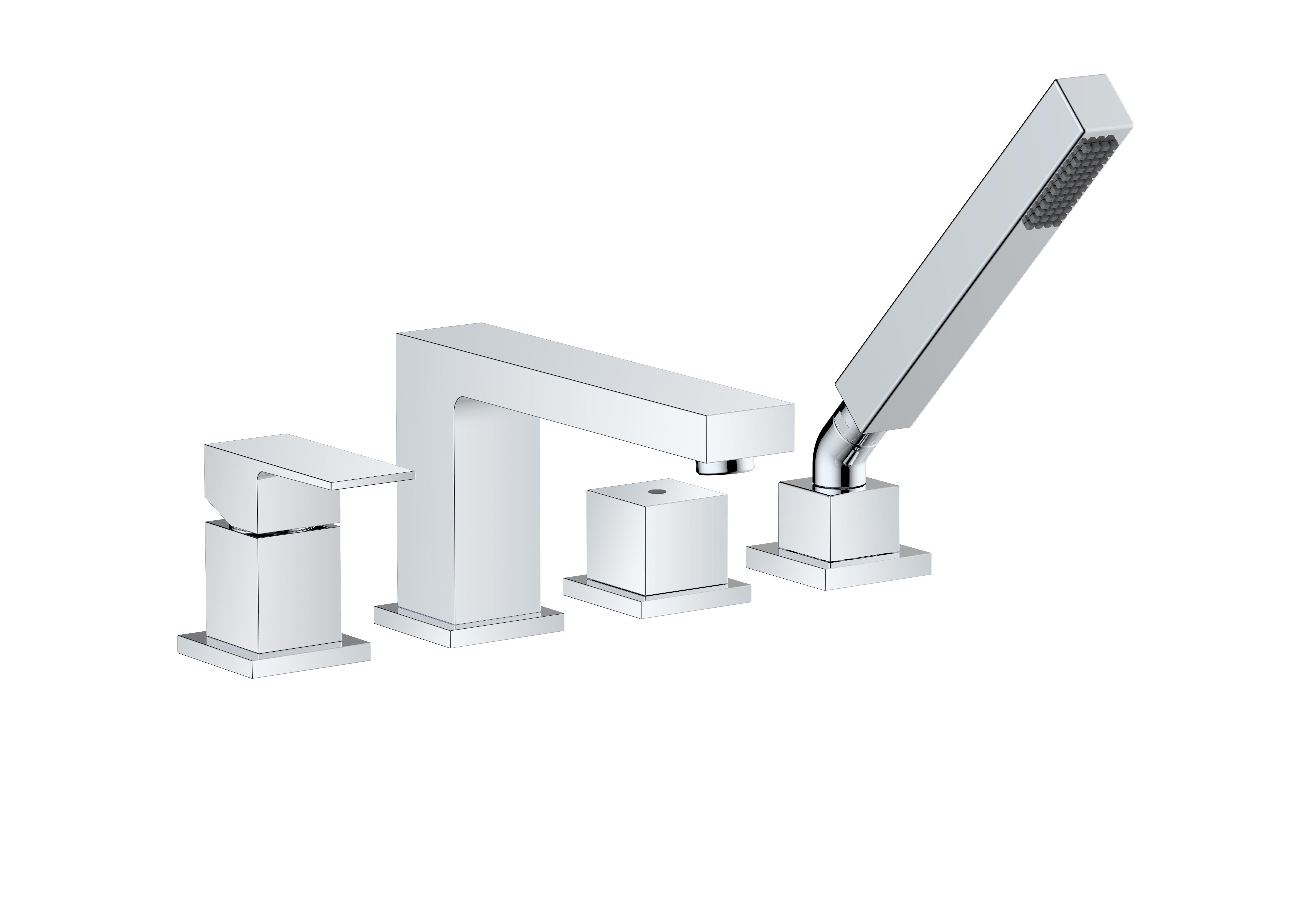 Hesanit Deck Mounted Bath FaucetWith Hand Shower Set Chrome - eXtra