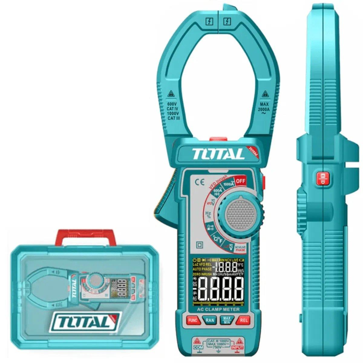 TOTAL Digital AC Clamp Meter 6000 Counts, 1000A - eXtra