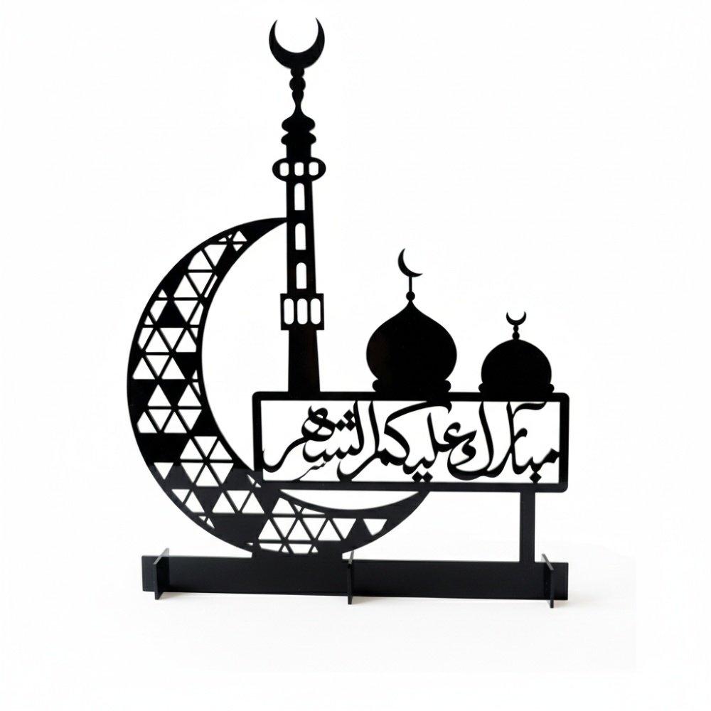 Acrylic Decor Stand in the Shape of a Ramadan Crescent and Mosque ...