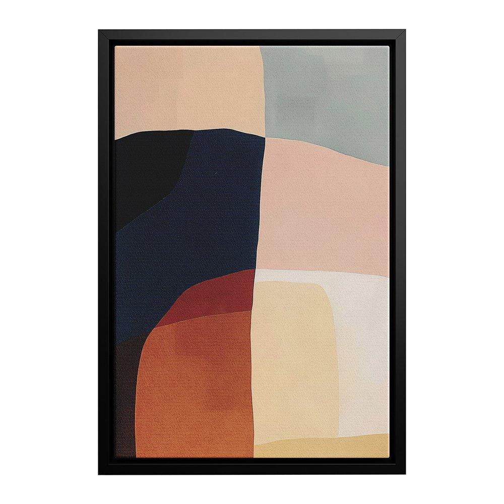 Canvas Wall Art Stretched Over Wooden Frame with Black Floating Frame ...