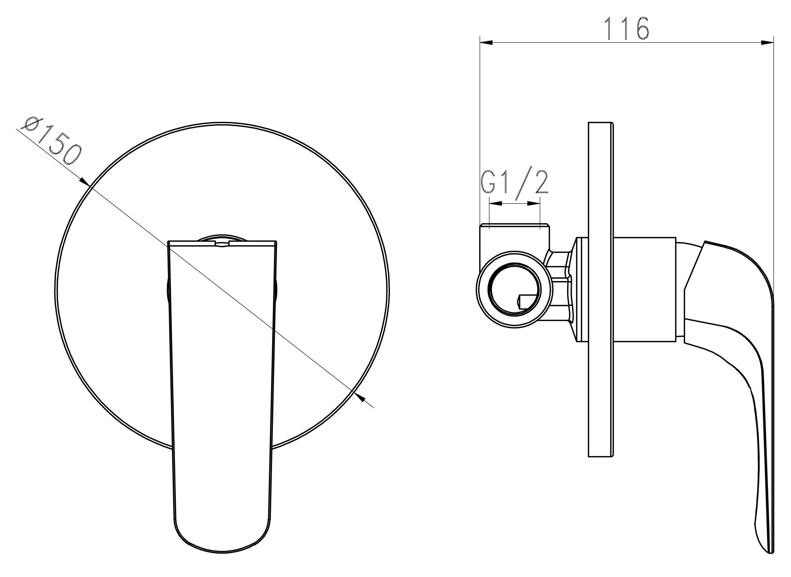 Elite Concealed Shower Mixer – Single Lever Wall Mounted Shower Control ...