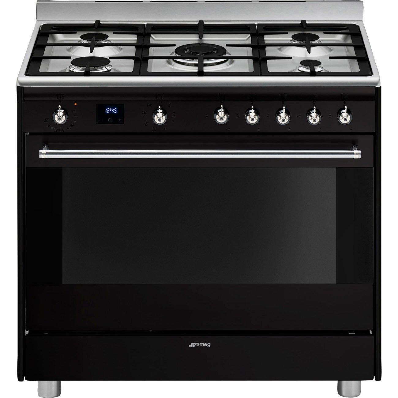 SMEG 90cm concerto freestanding cooker with gas hob 5 burners ...