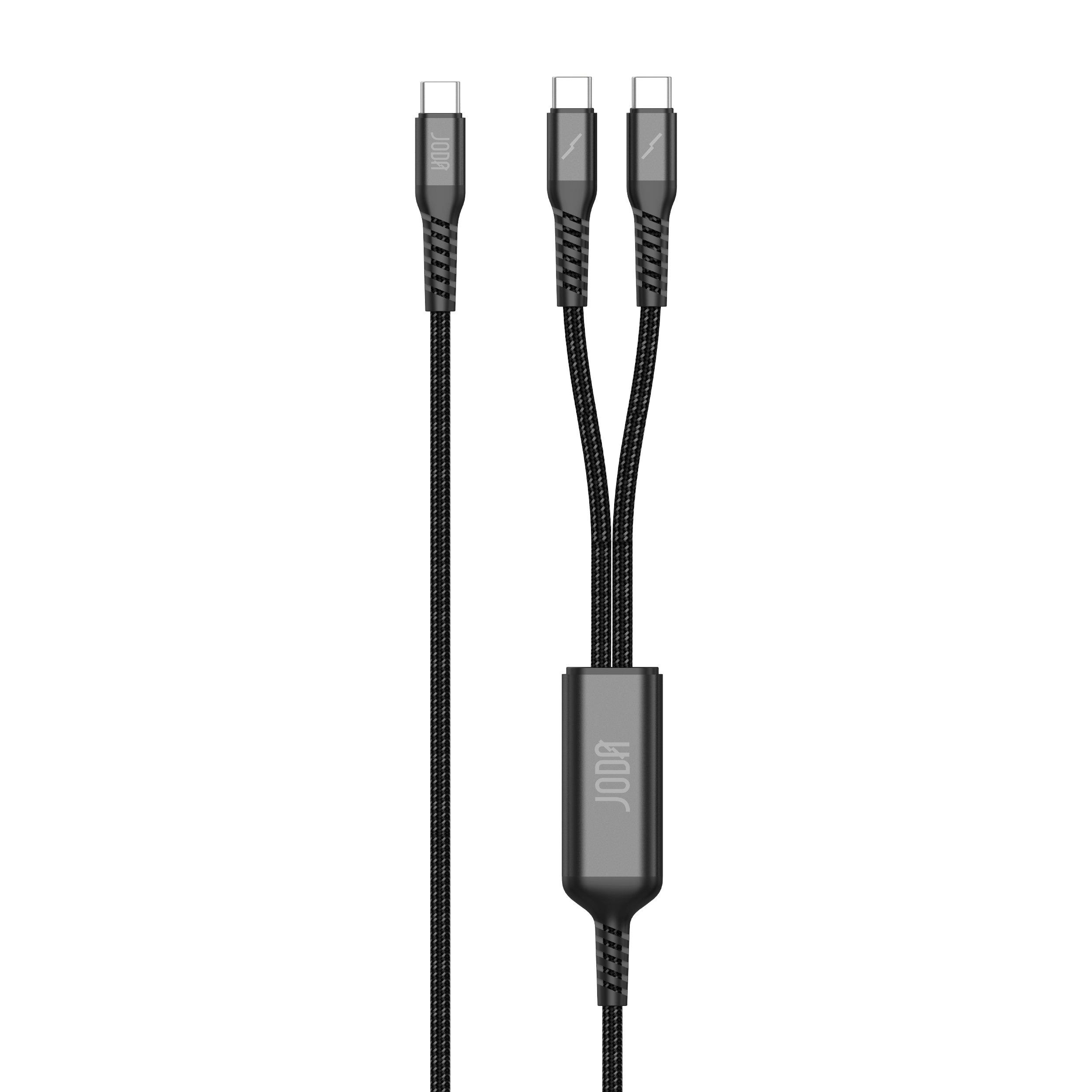 Joda duo iii 100w usb-c to 2 usb-cs cable 1.2m black - eXtra