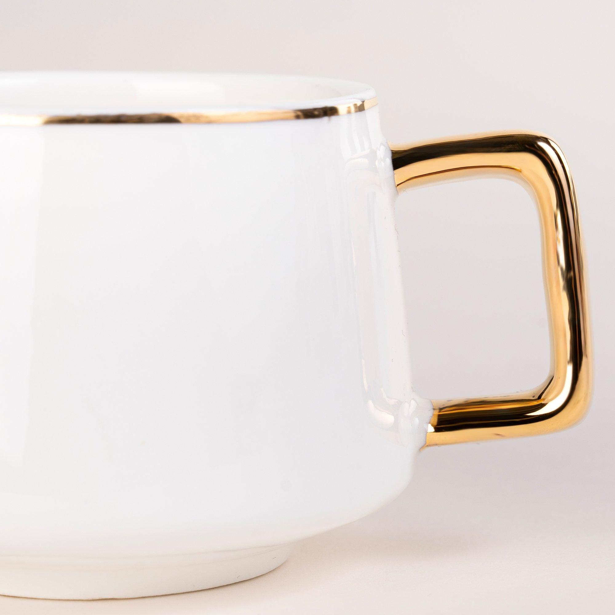 Dallaty white and gold porcelain turkish coffee cups set 12 pcs - eXtra