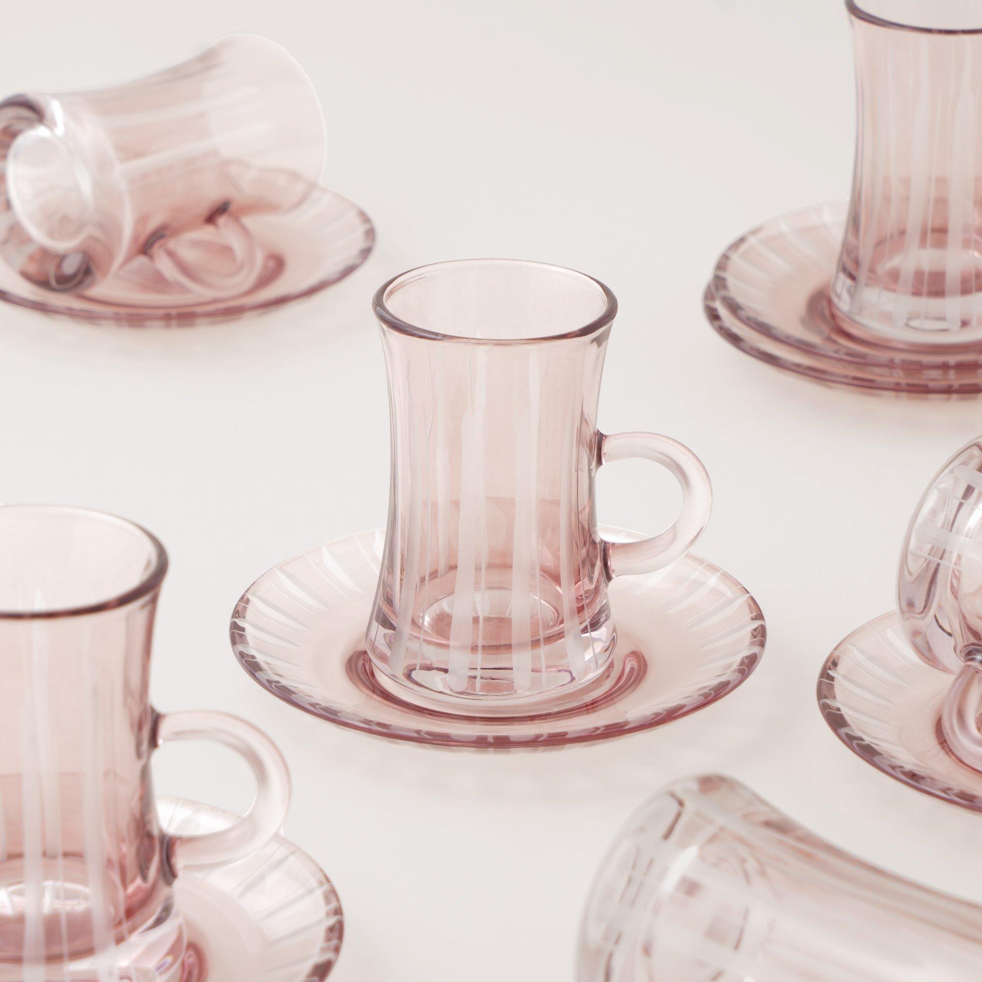 Dallaty 12pcs glass tea set, light purple - eXtra